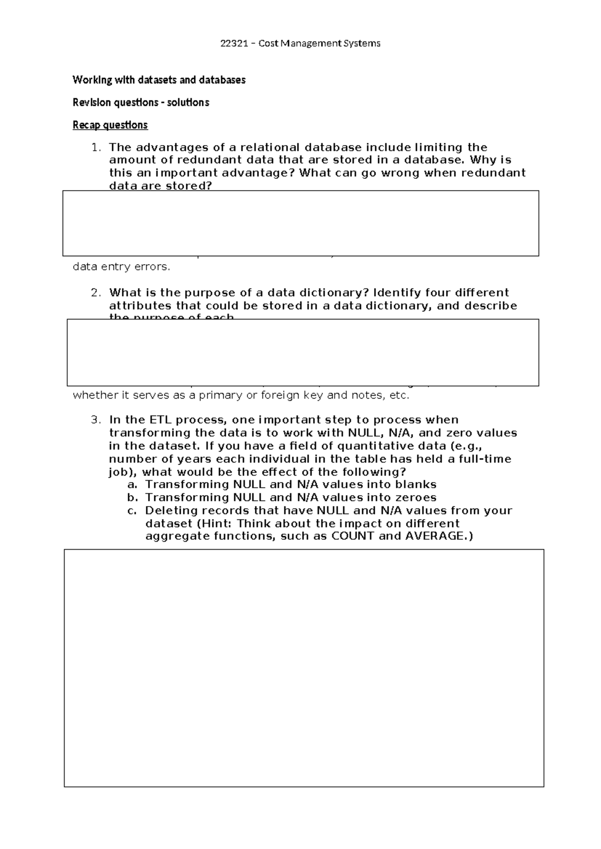 22321 Cost Management Systems Topic 10 Revision Questions & Solutions ...