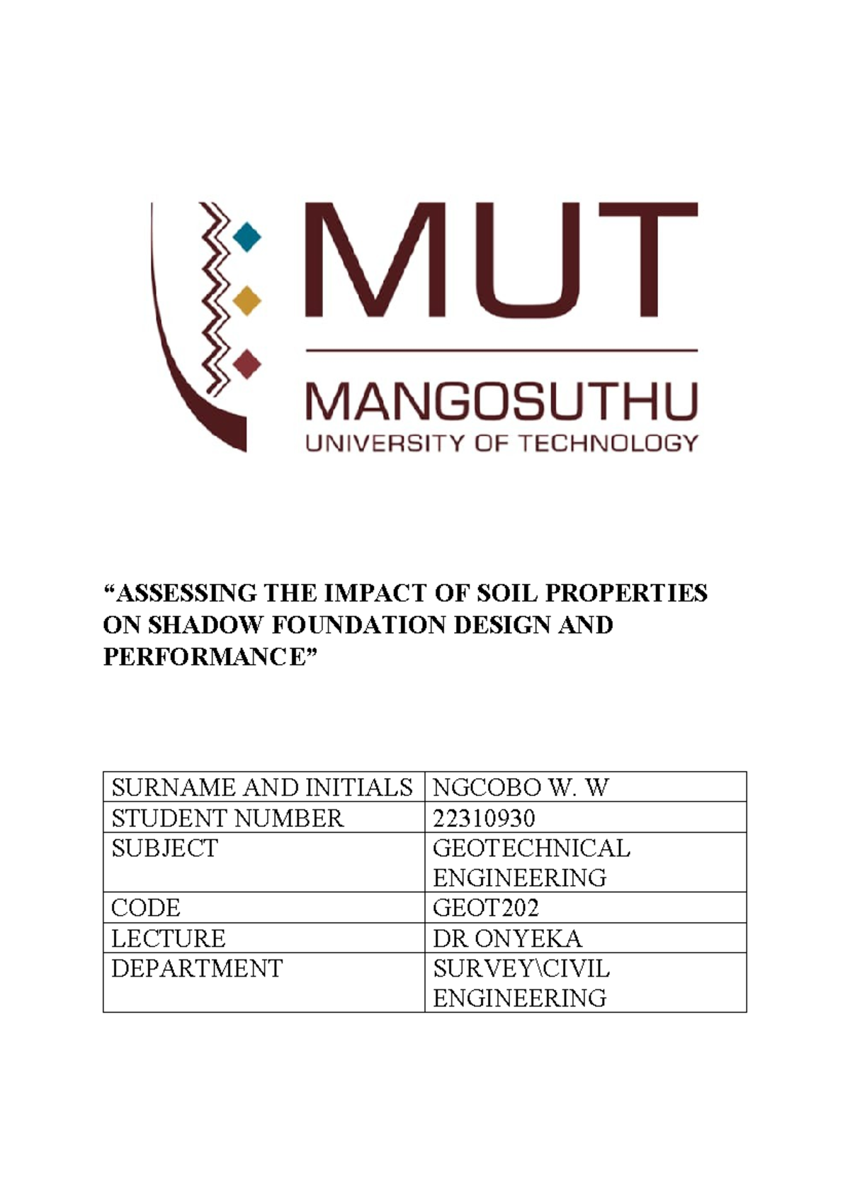 Assessing the Impact of Soil Properties on Shadow Foundation Design ...