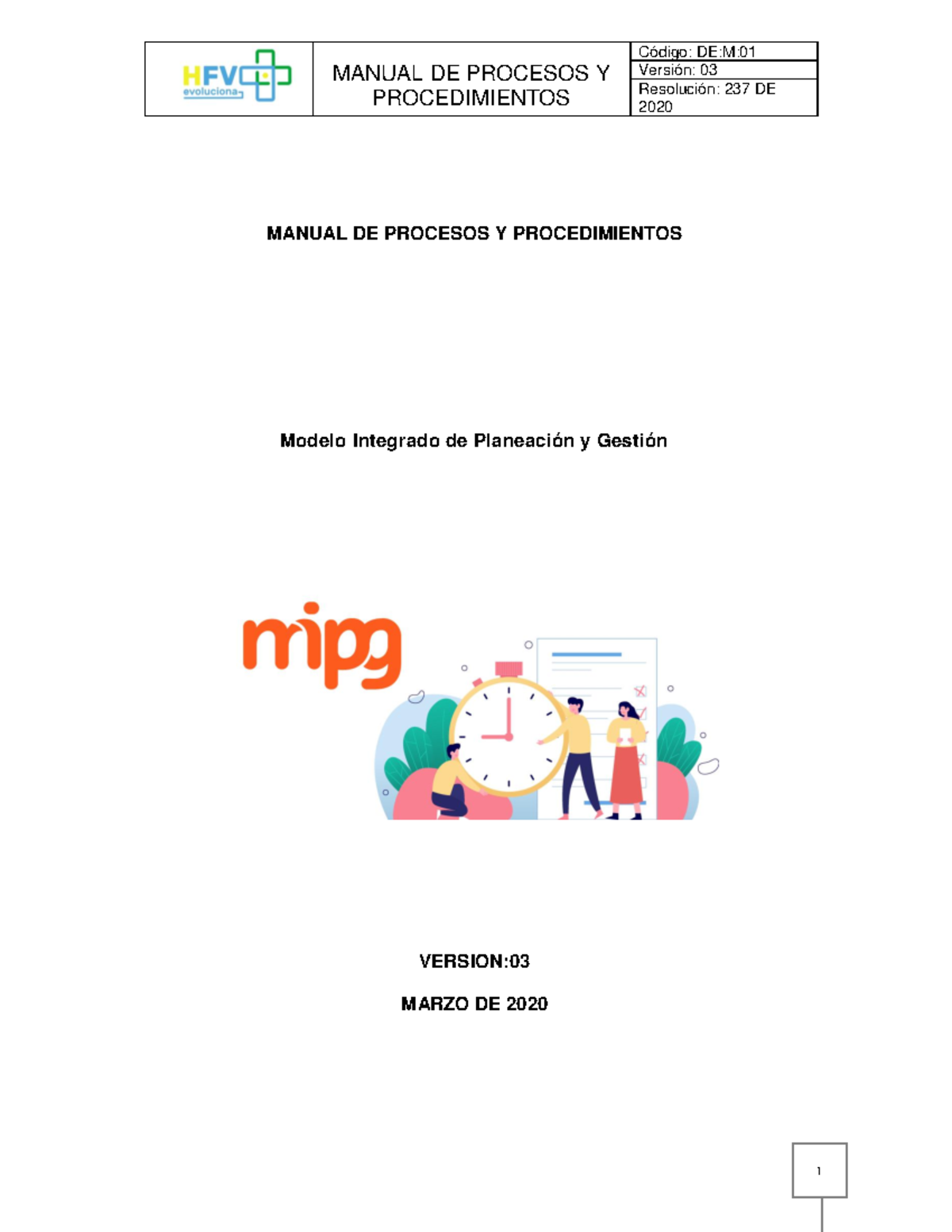 Manual de Procesos y Procedimientos DE:M:01 - Hospital Francisco ...