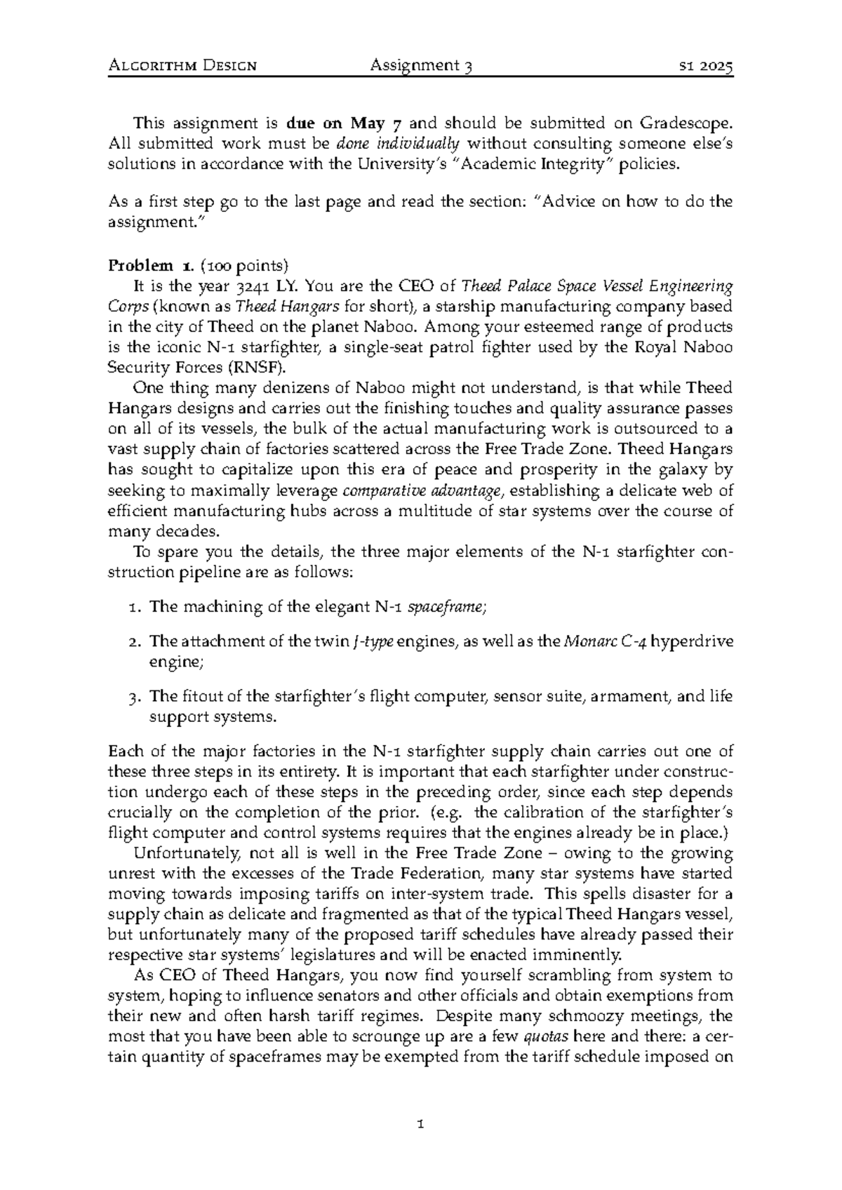 Optimization Strategies for Network Flow in Starfighter Production ...