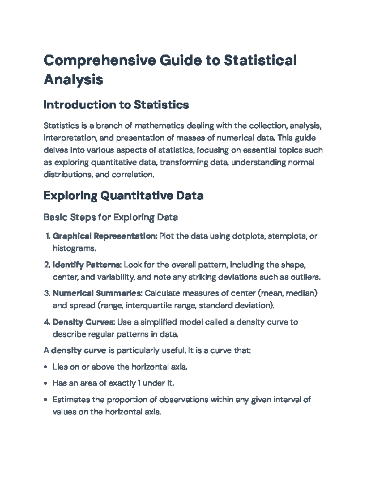 Comprehensive Guide to Statistical Analysis and Data Interpretation ...