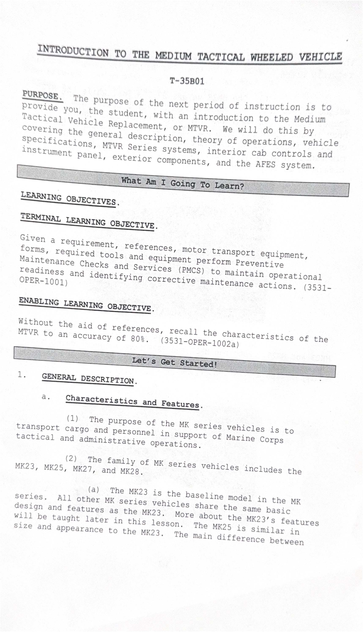 CS300: Introduction to Medium Tactical Wheeled Vehicle Systems - Studocu