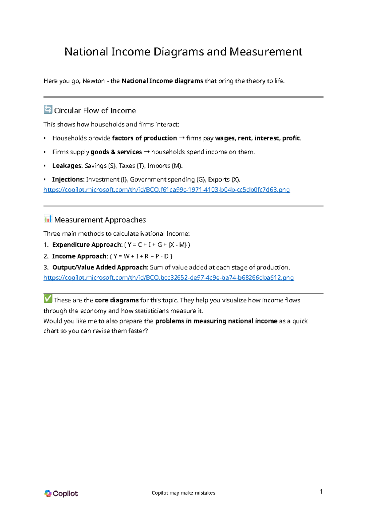 National Income Measurement: Diagrams & Approaches - Studocu