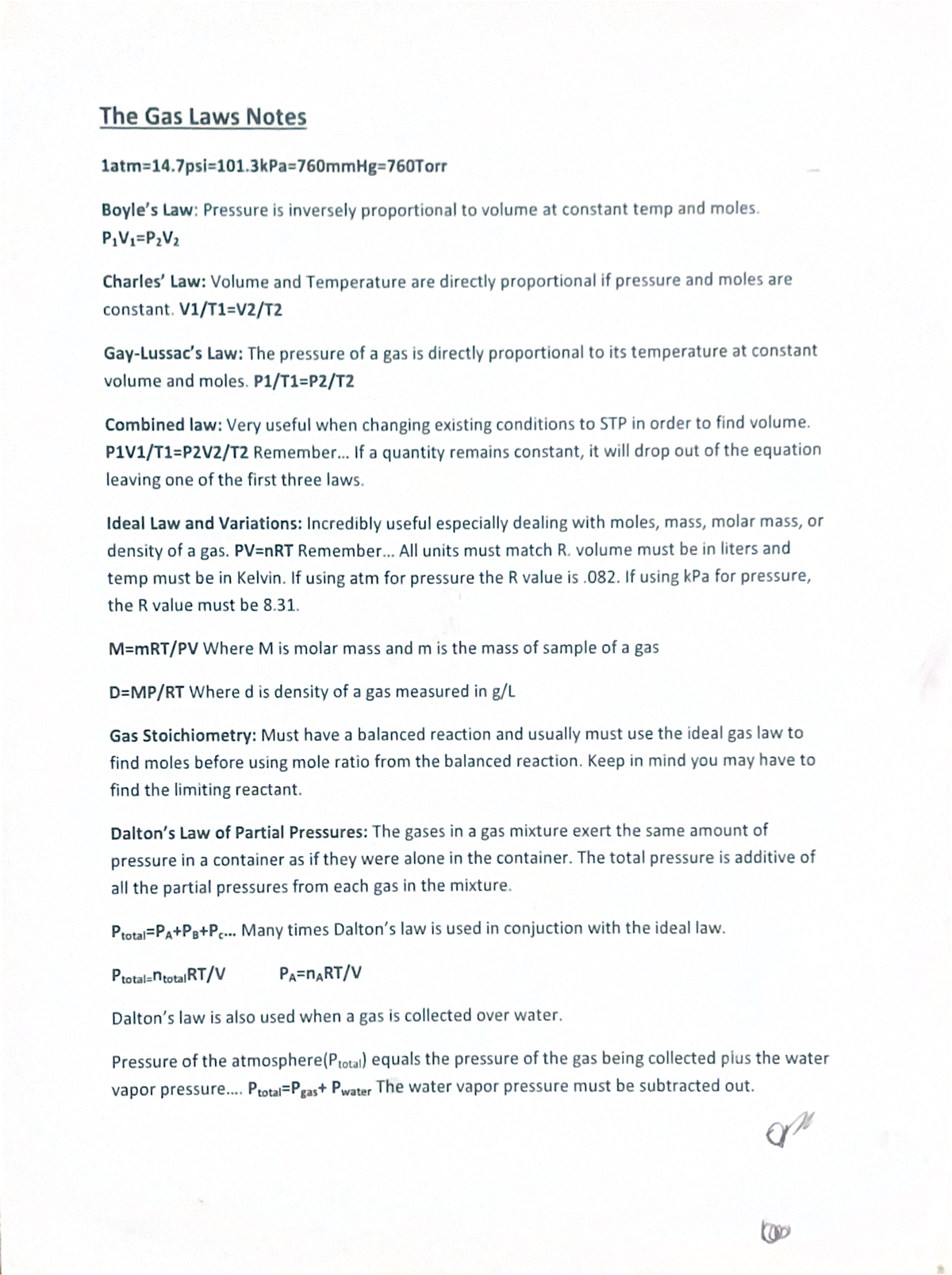 The Gas Laws Notes - Law: Volume and Temperature are directly ...