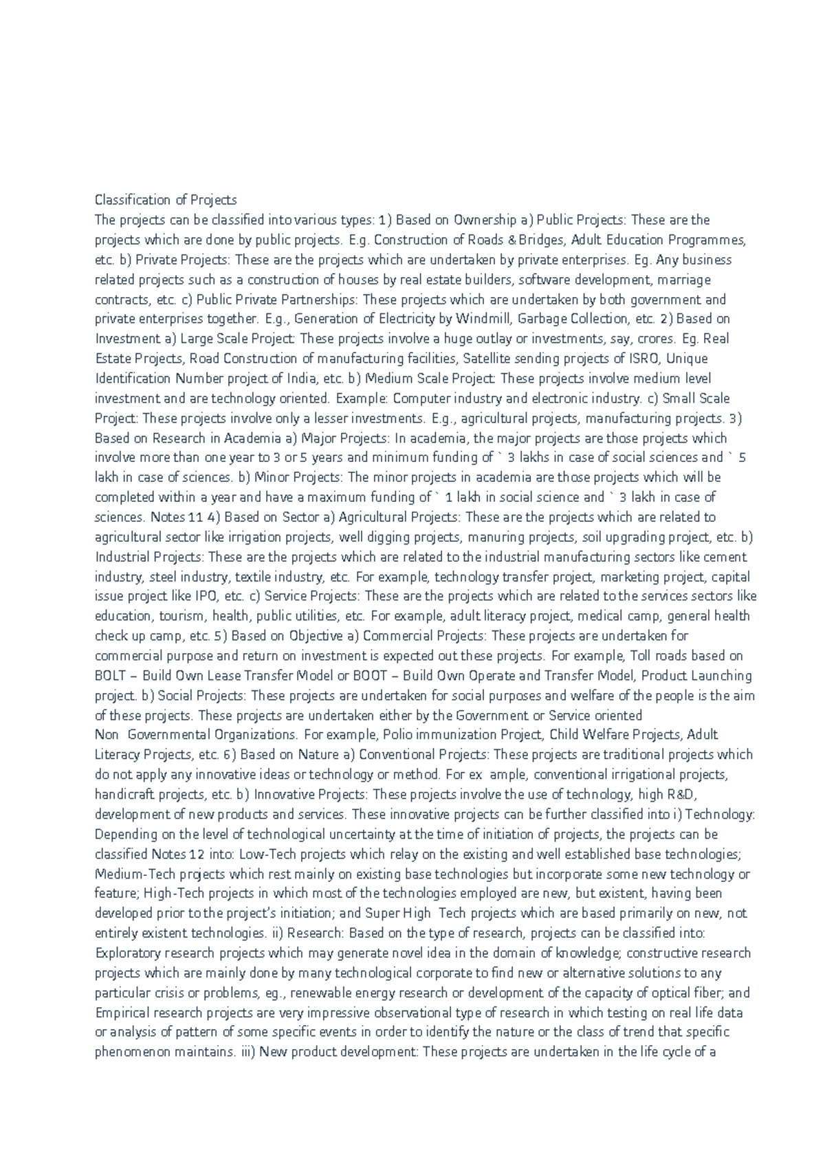 Classification of Projects: Types and Categories Explained - Studocu