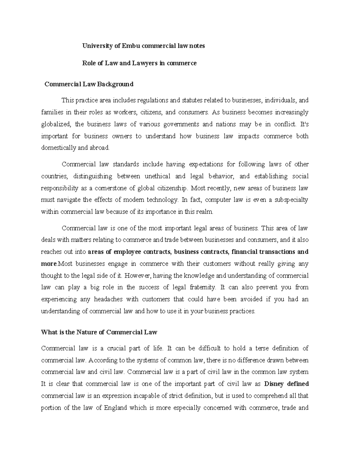 Commercial LAW AN Introduction - University of Embu commercial law ...