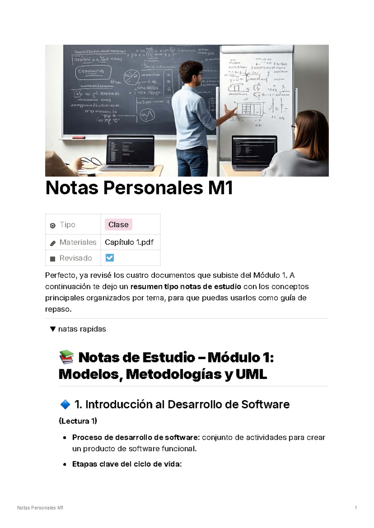 Notas de Estudio M1: Metodologías de Desarrollo y UML - Capítulo 1 ...
