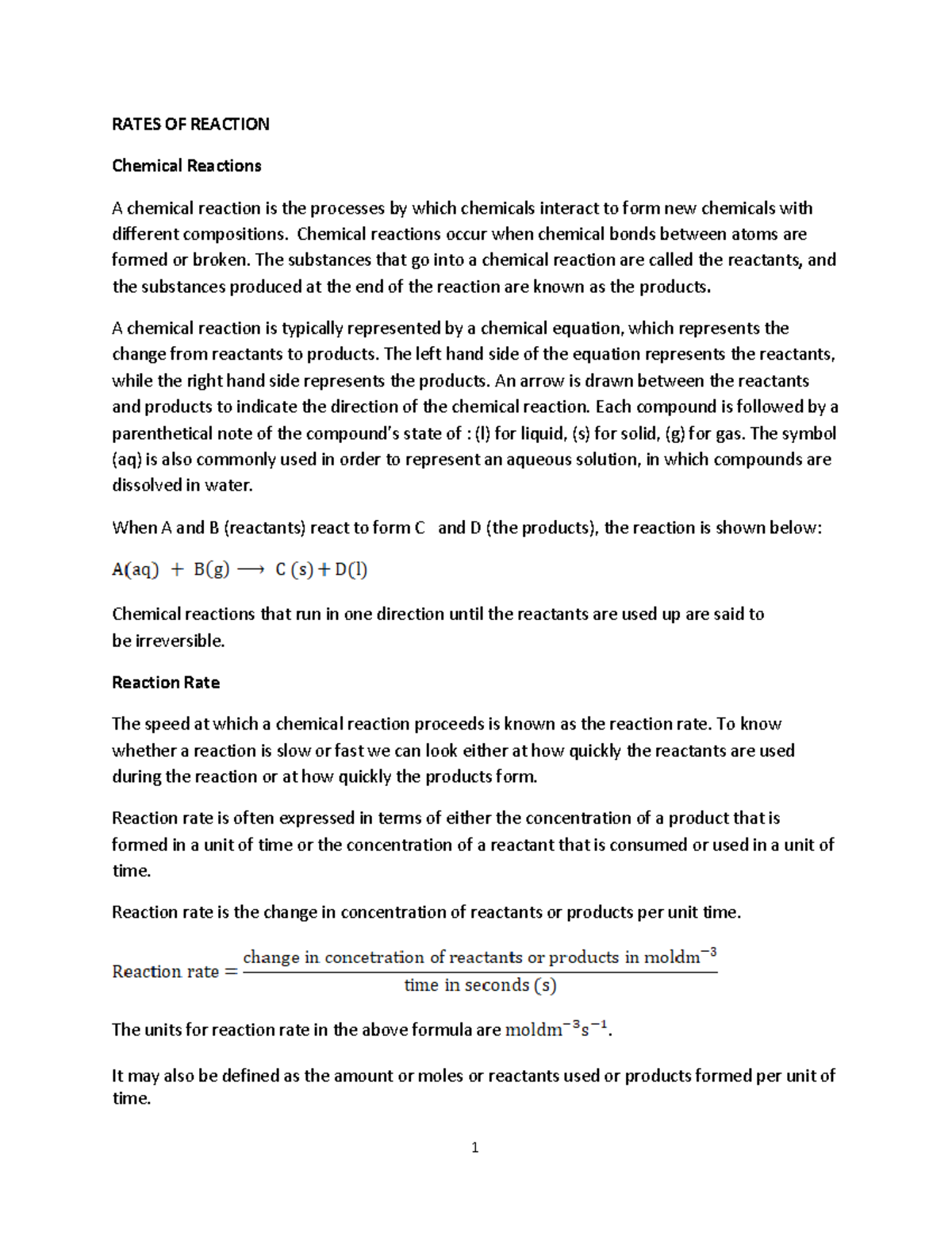 Topic 8: Understanding Rates of Reaction - Key Concepts & Theories ...