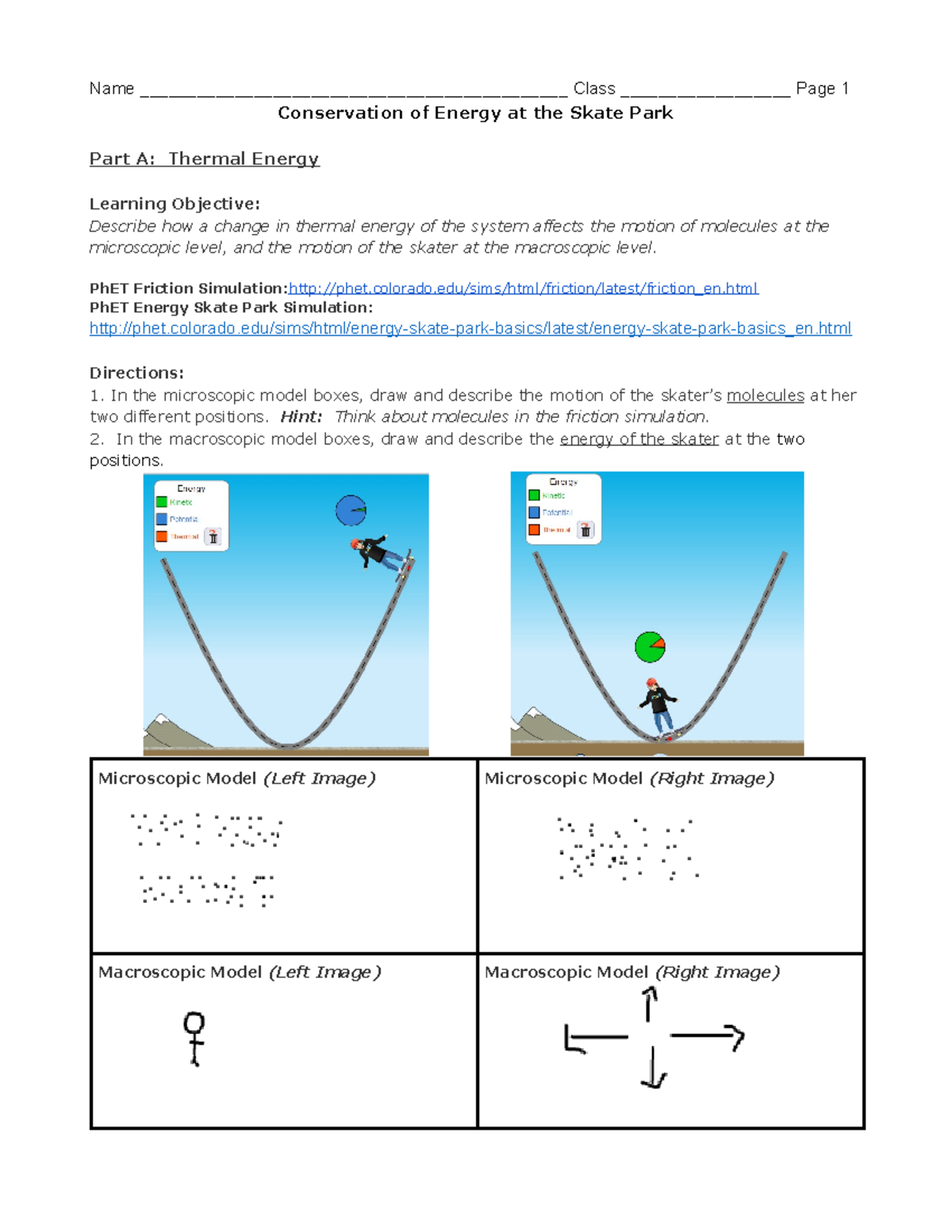 HSStudent Handout: Conservation of Energy & Energy Changes in Skate ...