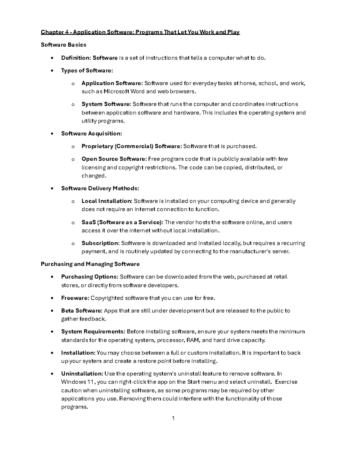 Chapter 4 - Overview of Application Software for Productivity ...