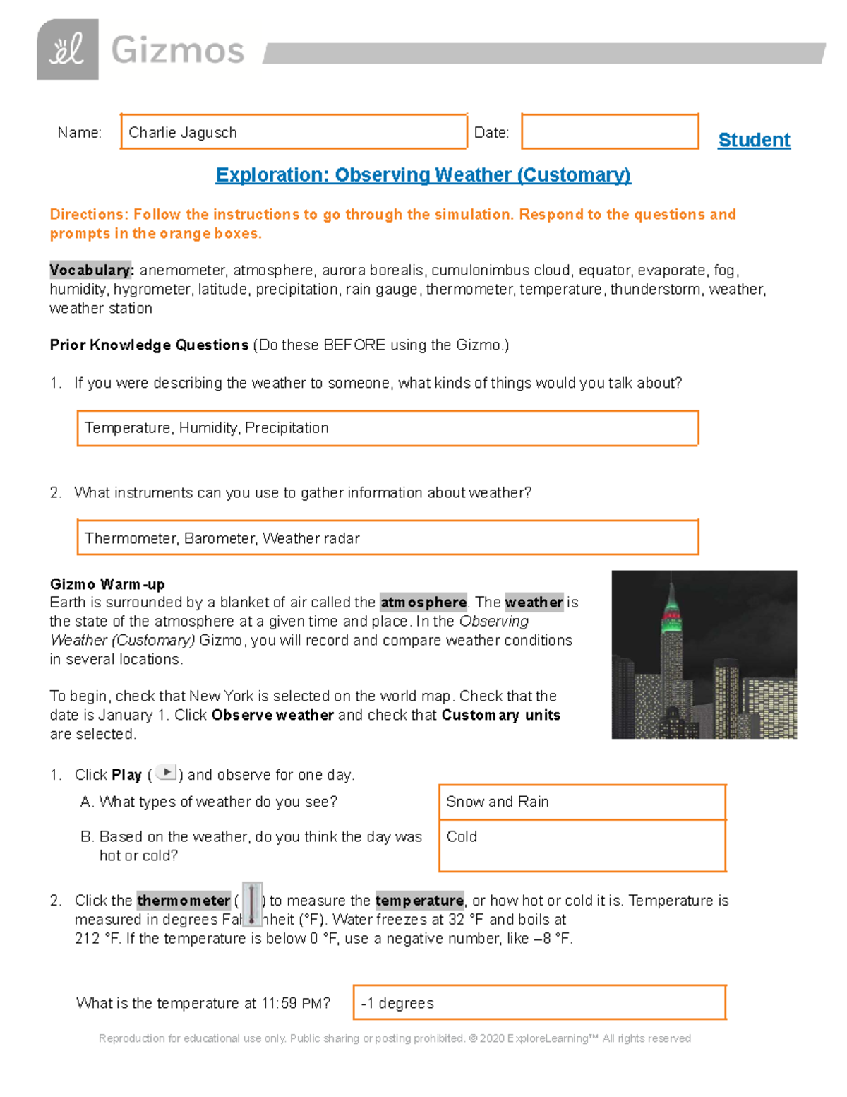 - Observing Weather (Instruments) Gizmo - 15694332 - Student ...