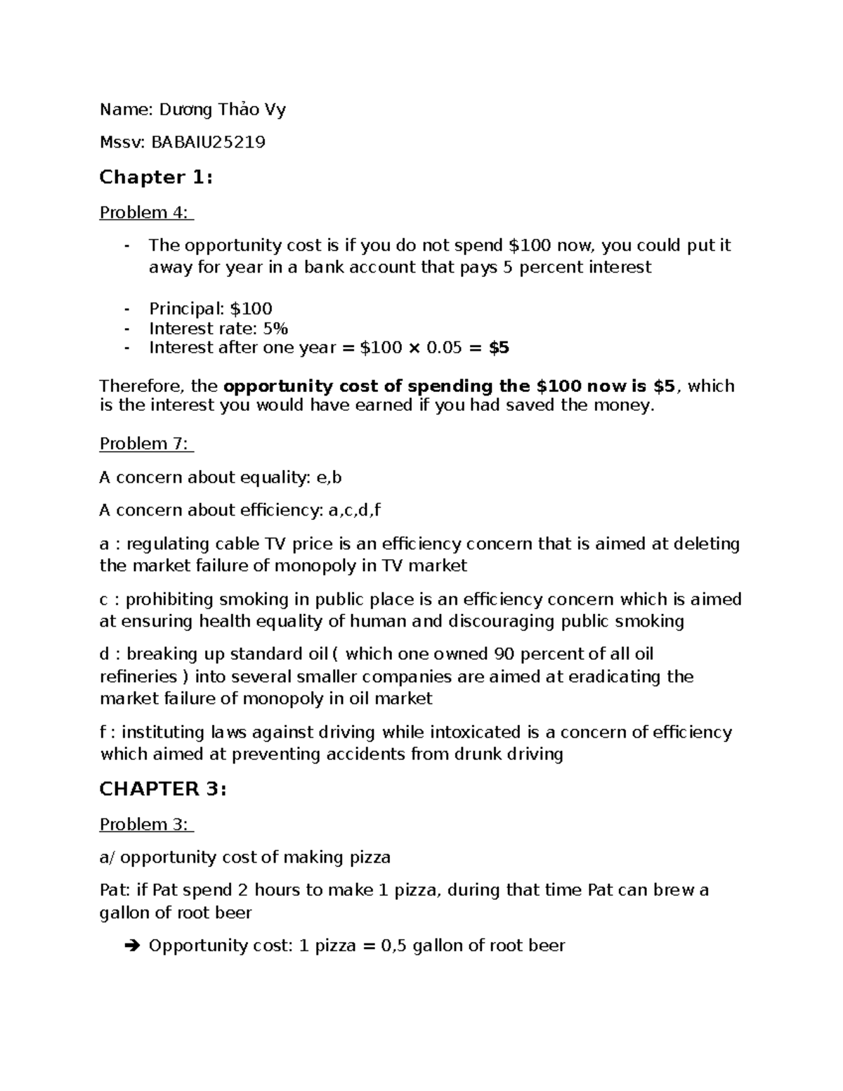 Microeconomics Assignment Notes: Opportunity Cost & Market Dynamics ...