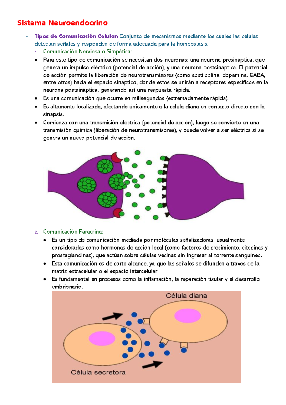 Comunicación Celular y Mecanismos de Regulación Hormonal en el Sistema ...