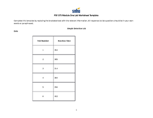 Psy 375 Module 4 Lab Work Sheet - PSY 375 Module Four Lab Worksheet ...