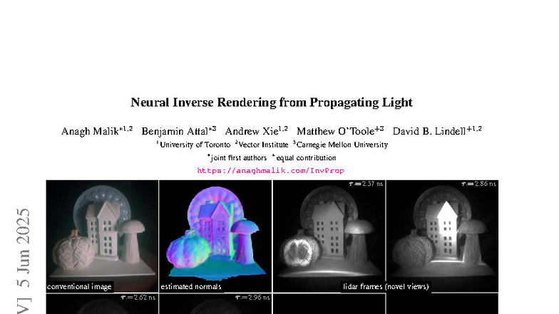 2506 - Hajuy ytrtd - arXiv:2506 [cs] 5 Jun 2025 Neural Inverse Rendering from Propagating Light ...