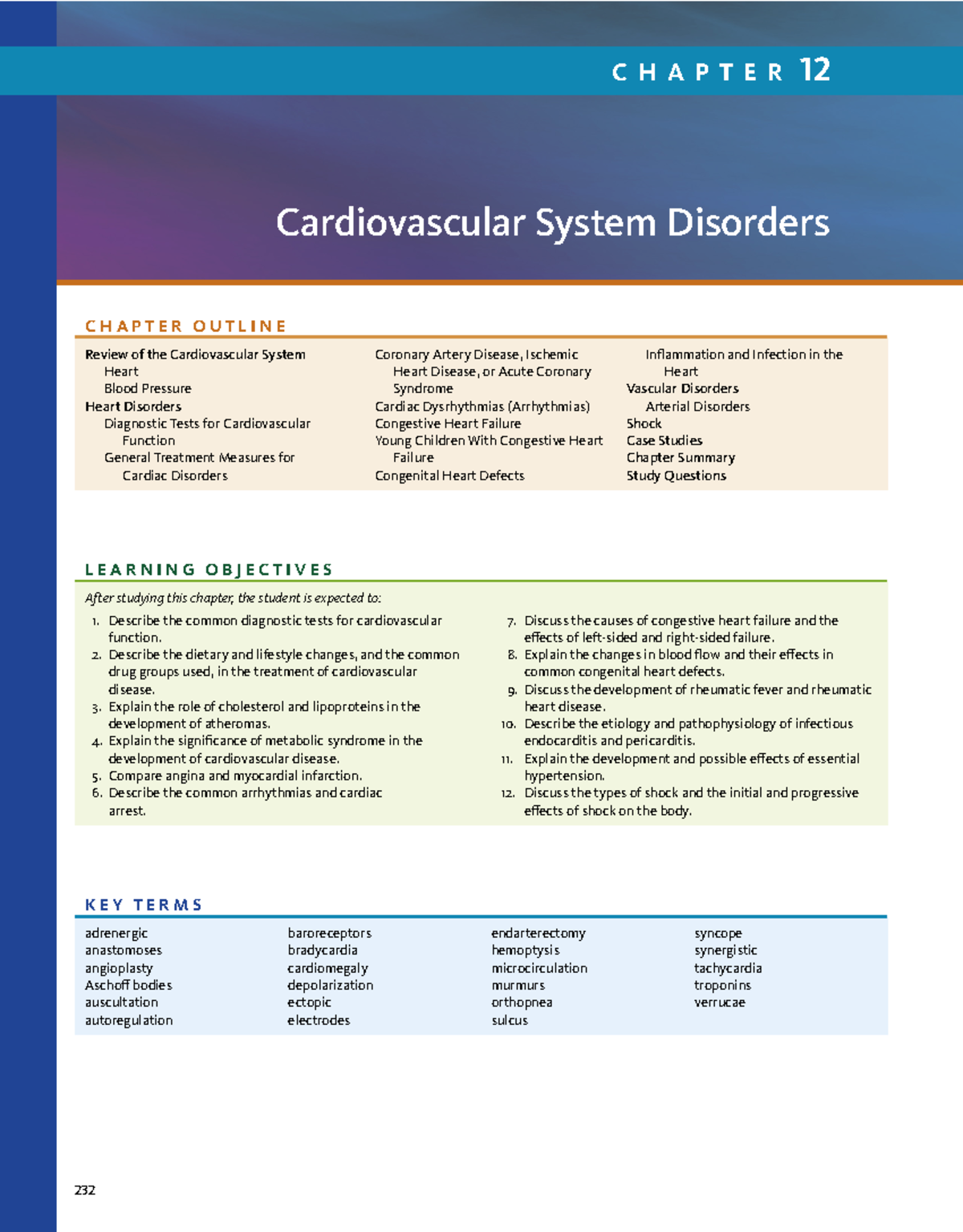 Goulds Patho 7e REV Chapter 12: Cardiovascular System Disorders - Studocu
