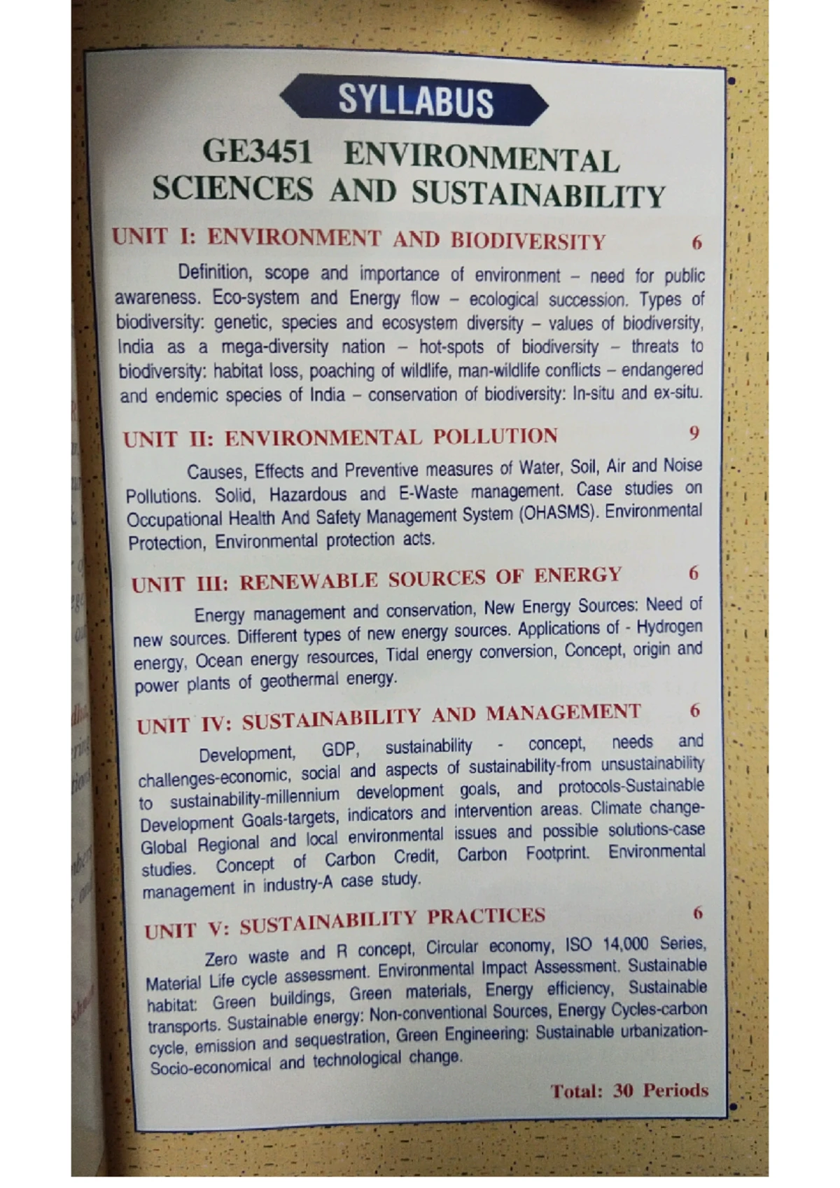 GE3451 Environmental Sciences & Sustainability: Key Exam Topics - Studocu