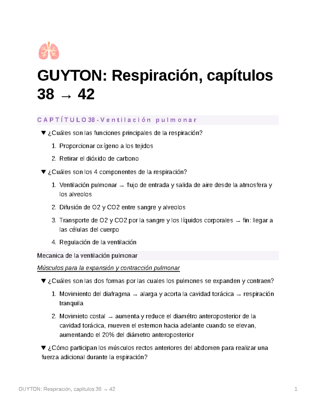Guyton Fisiología CAP 38 A 42 - i GUYTON: Respiración, capítulos 38 → 42 C A P T Í T U L O 38 ...