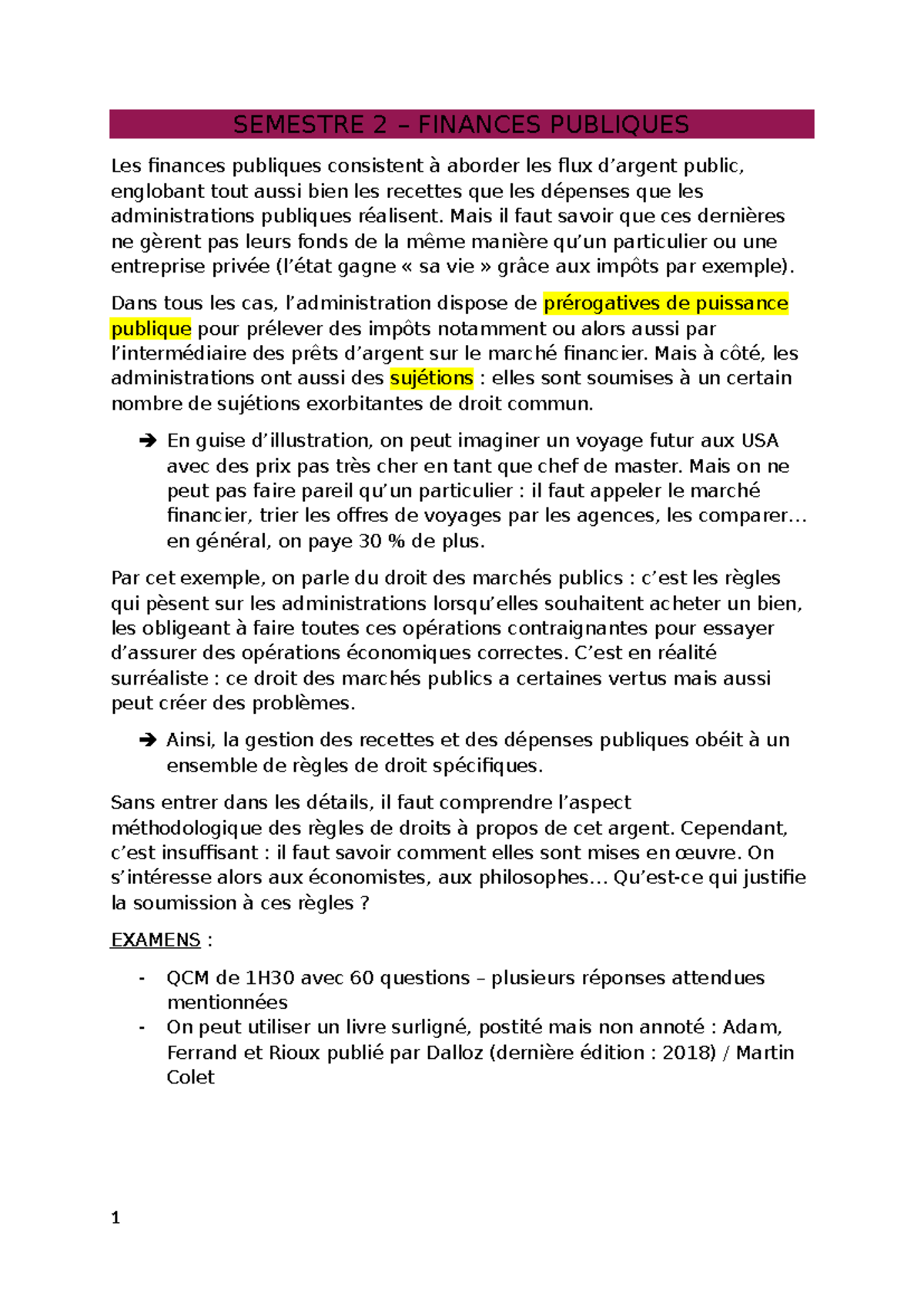 CM - cours - SEMESTRE 2 – FINANCES PUBLIQUES Les finances publiques ...