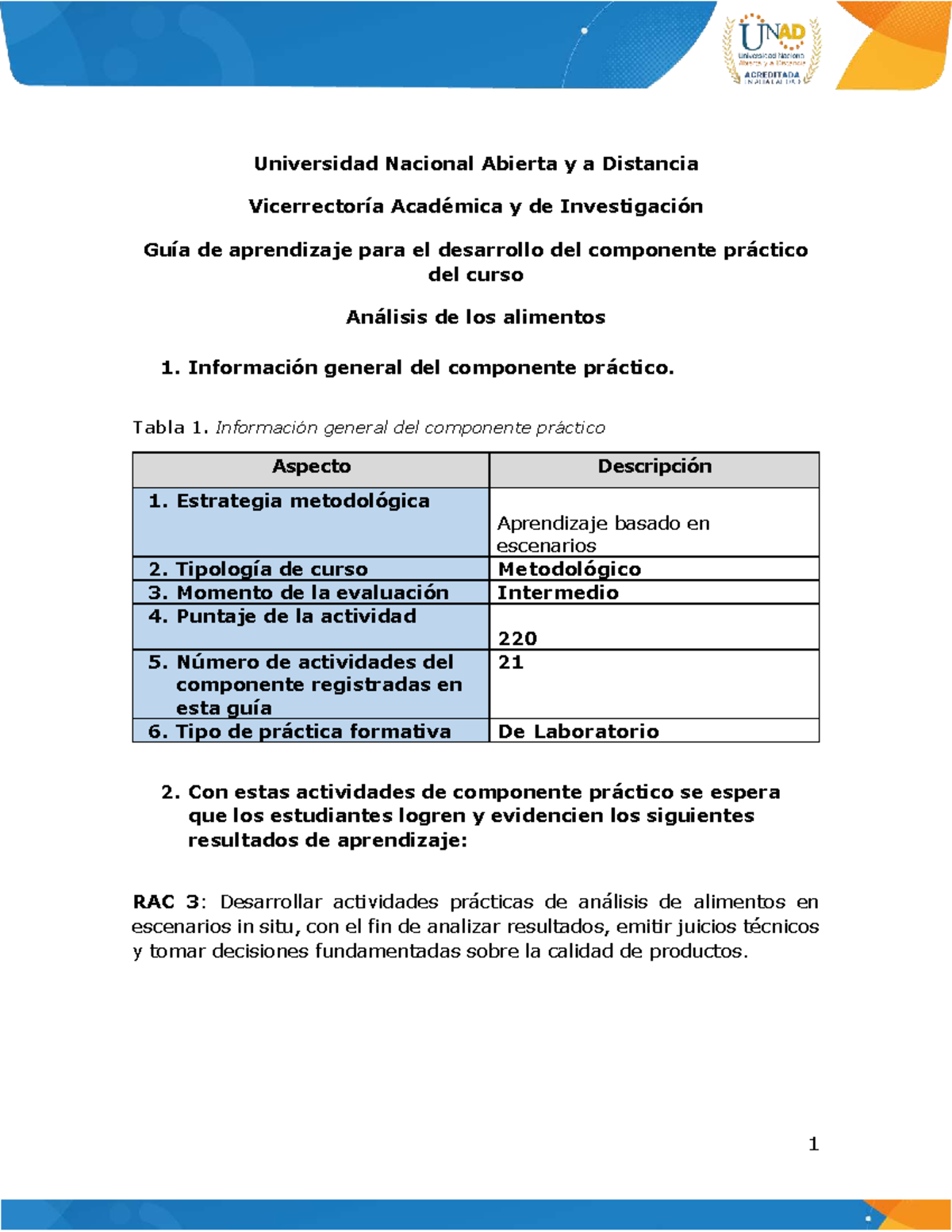 Guía de Aprendizaje Práctico - Análisis de Alimentos 1 (Cód. AN-AL1 ...