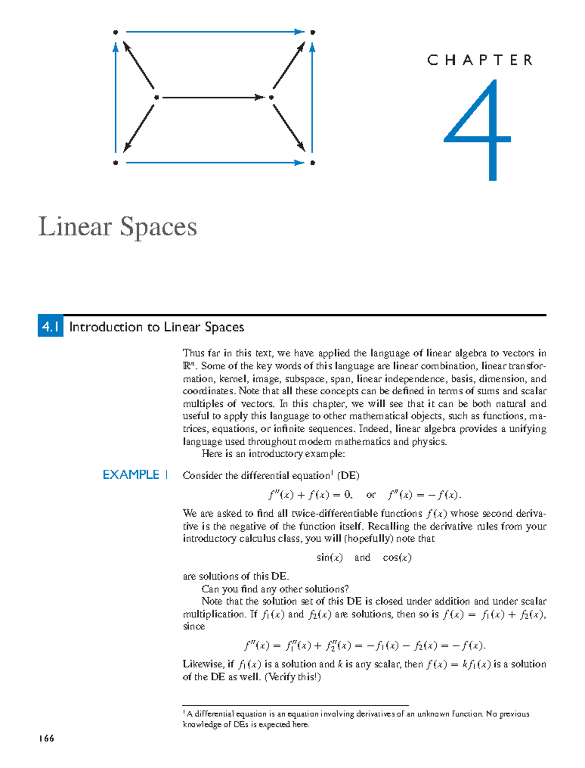 Chapter 4: Introduction to linear spaces in linear algebra - Studocu