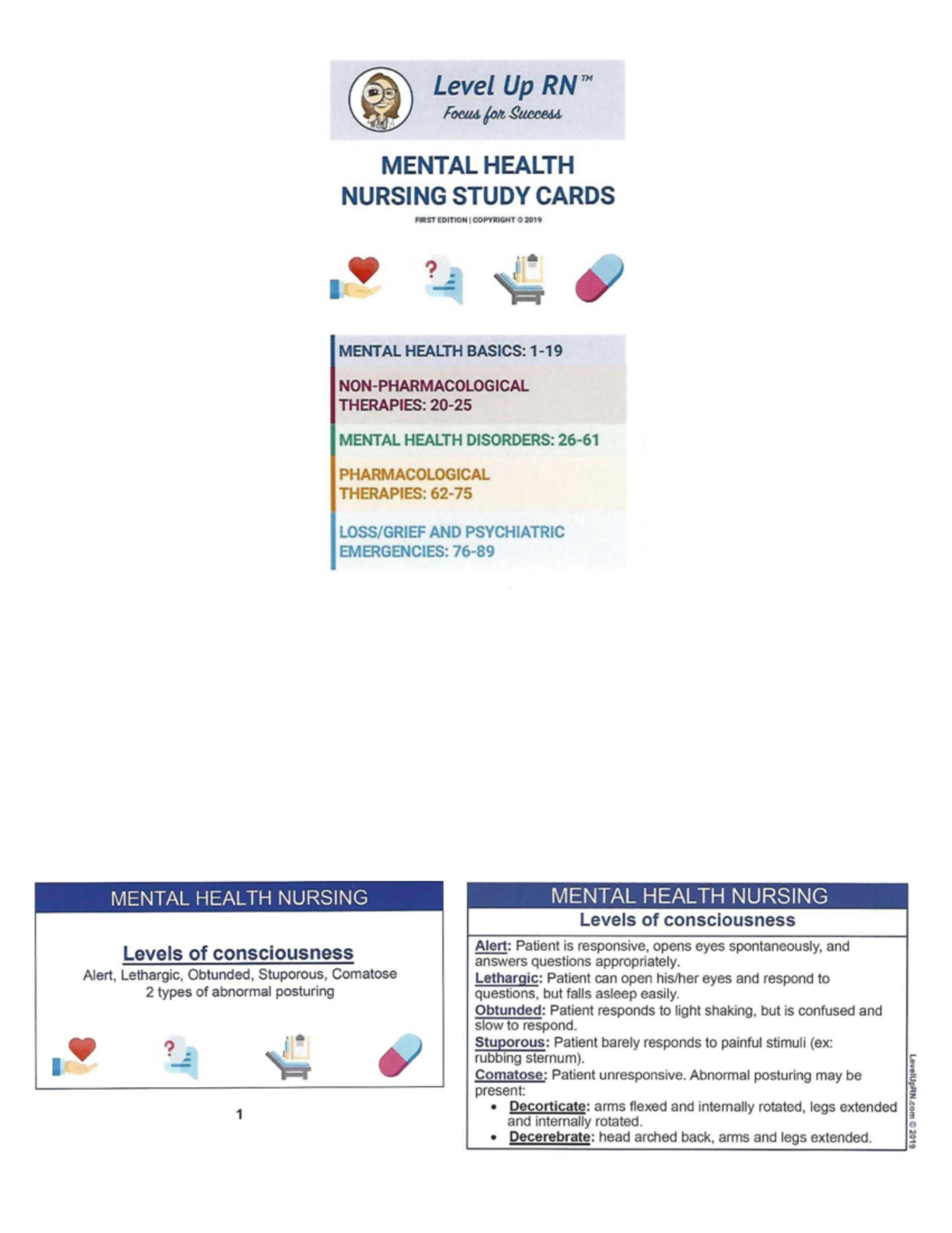 Mental Health Nursing Study Cards: Key Concepts & Care Strategies (2019 ...