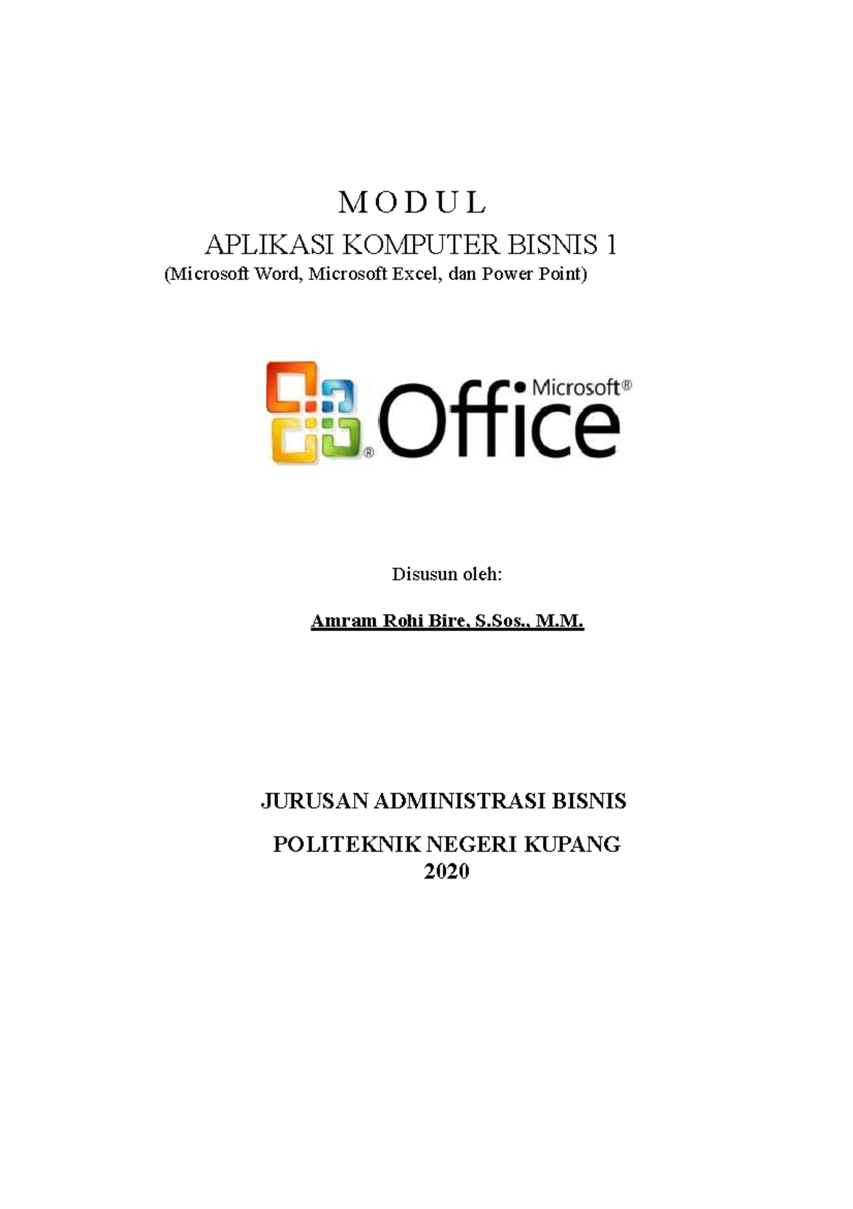 Modul Ajar Aplikasi Komputer Bisnis 1: Microsoft Word dan Excel - Studocu