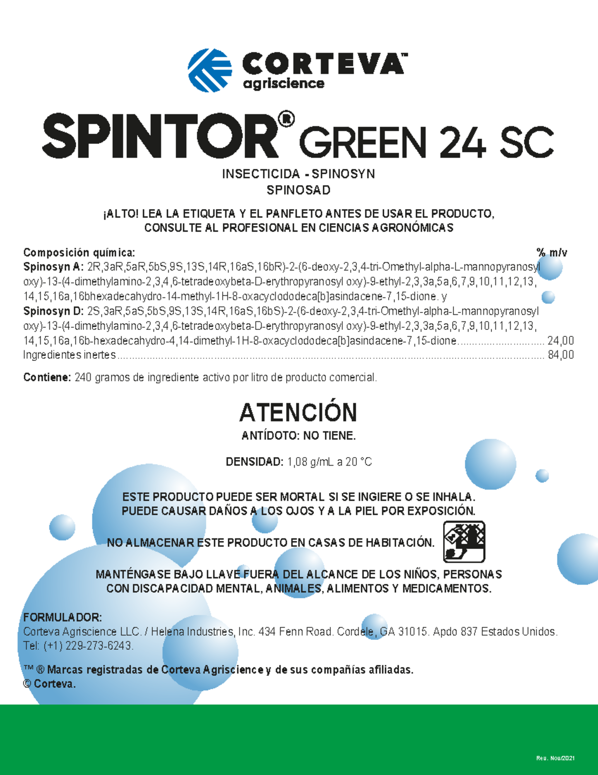 Spintor Green 24 SC - Insecticida Spinosad - Etiqueta Nov 2021 - Studocu