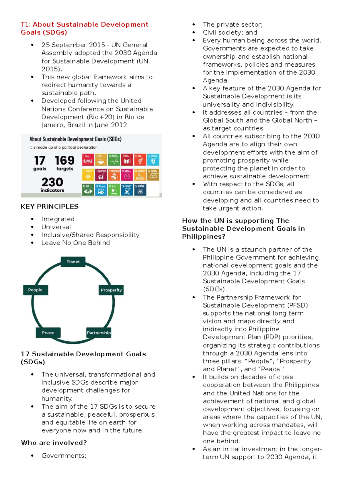 STS Topic 1-5: Understanding Sustainable Development Goals and Human ...