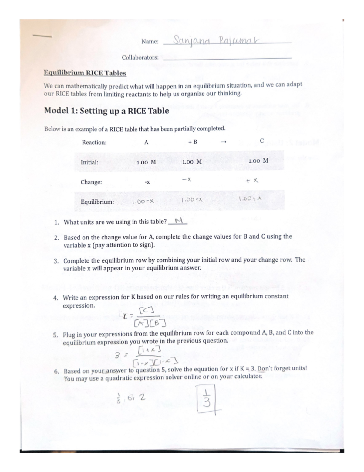 Equilibrium RICE Table Guide for Chemistry: Setting Up and Solving ...