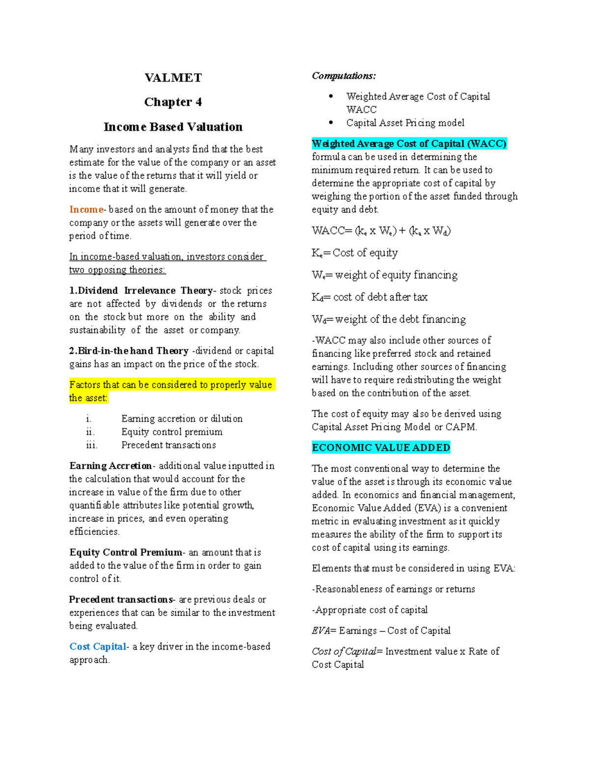 Valuation Methods CH04: Understanding Income-Based Valuation Techniques ...