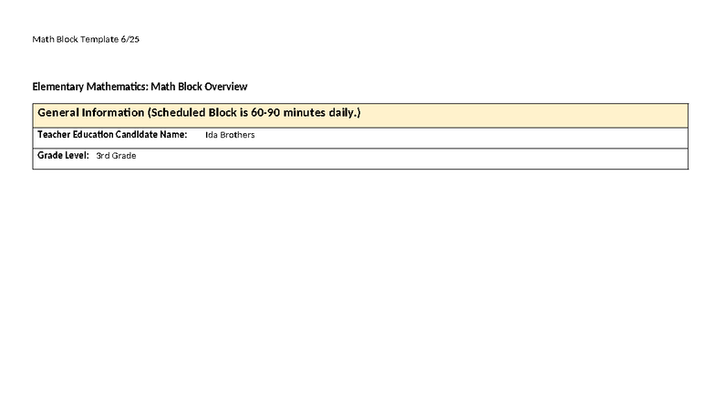 Math Block Planning for 3rd Grade: Overview & Strategies (EDU 301 ...