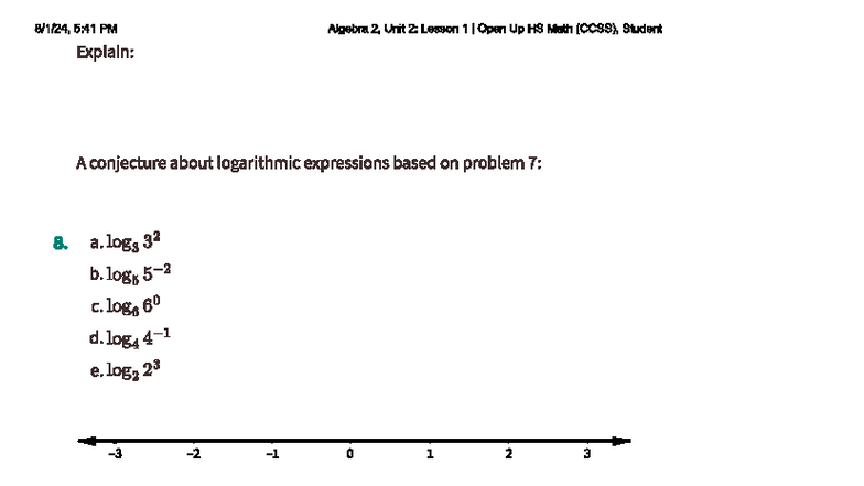 Algebra 2, Unit 2: Lesson 1 Logarithmic Expressions Explained (CCSS ...