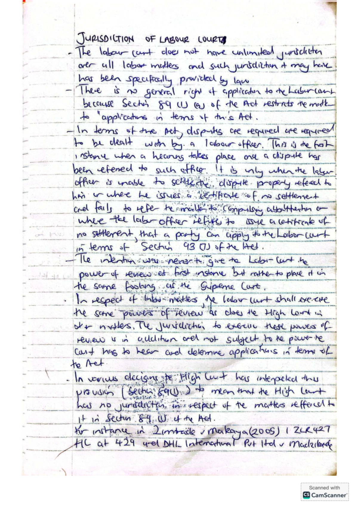 JURISDICTION OF LABOUR COURT: Analyzing Legal Framework and Case Law ...