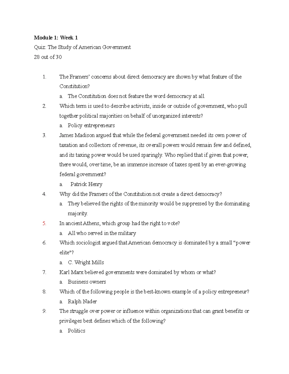Quiz Elections and Campaigns pt. 2 - GOV 220 - Module 8: Week 8 Quiz ...
