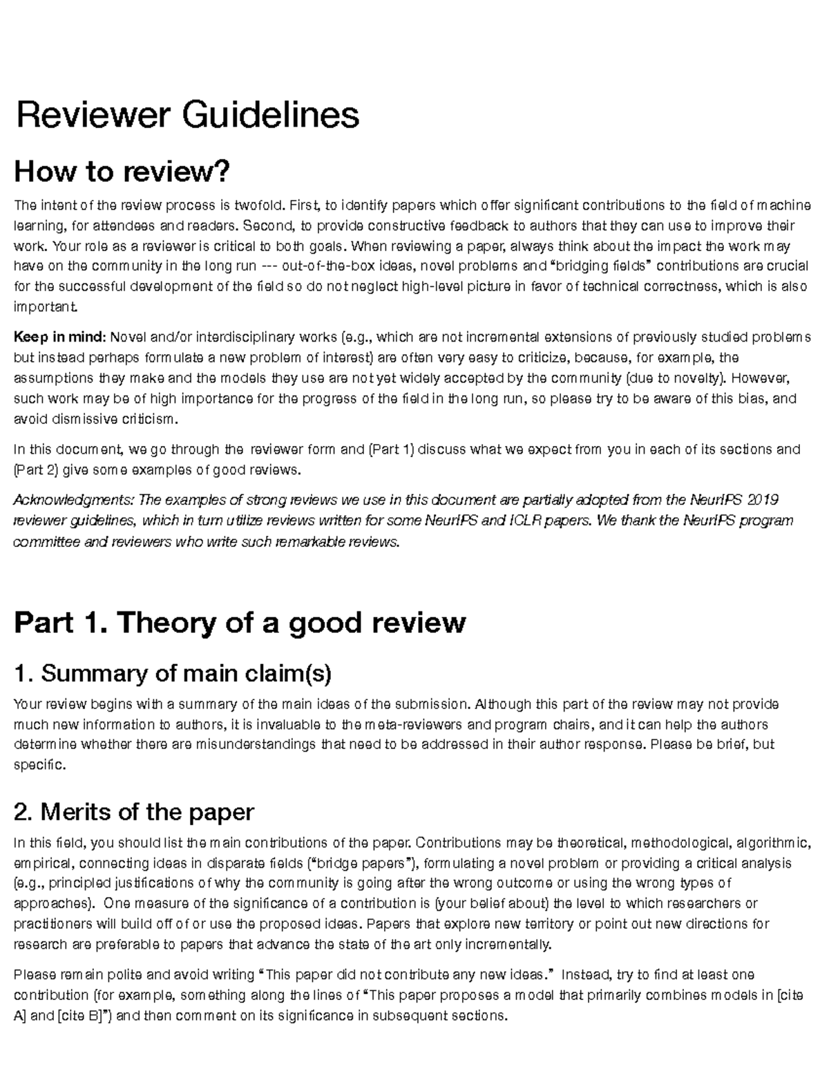 ICML 2020 Reviewer Guidelines: Best Practices for Paper Evaluation ...