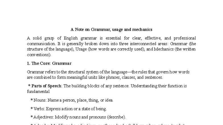 Grammar, usage and mechanics - It is generally broken down into three ...