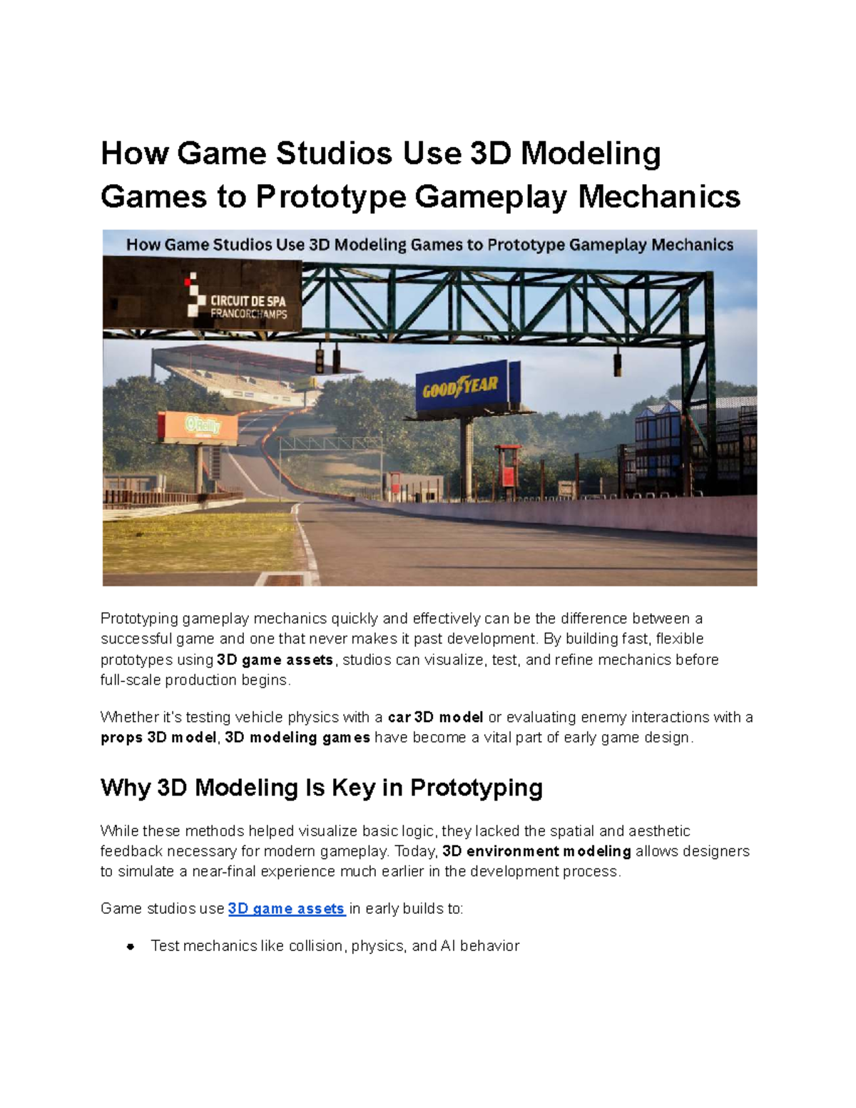 How Game Studios Leverage 3D Modeling for Gameplay Prototyping - Studocu
