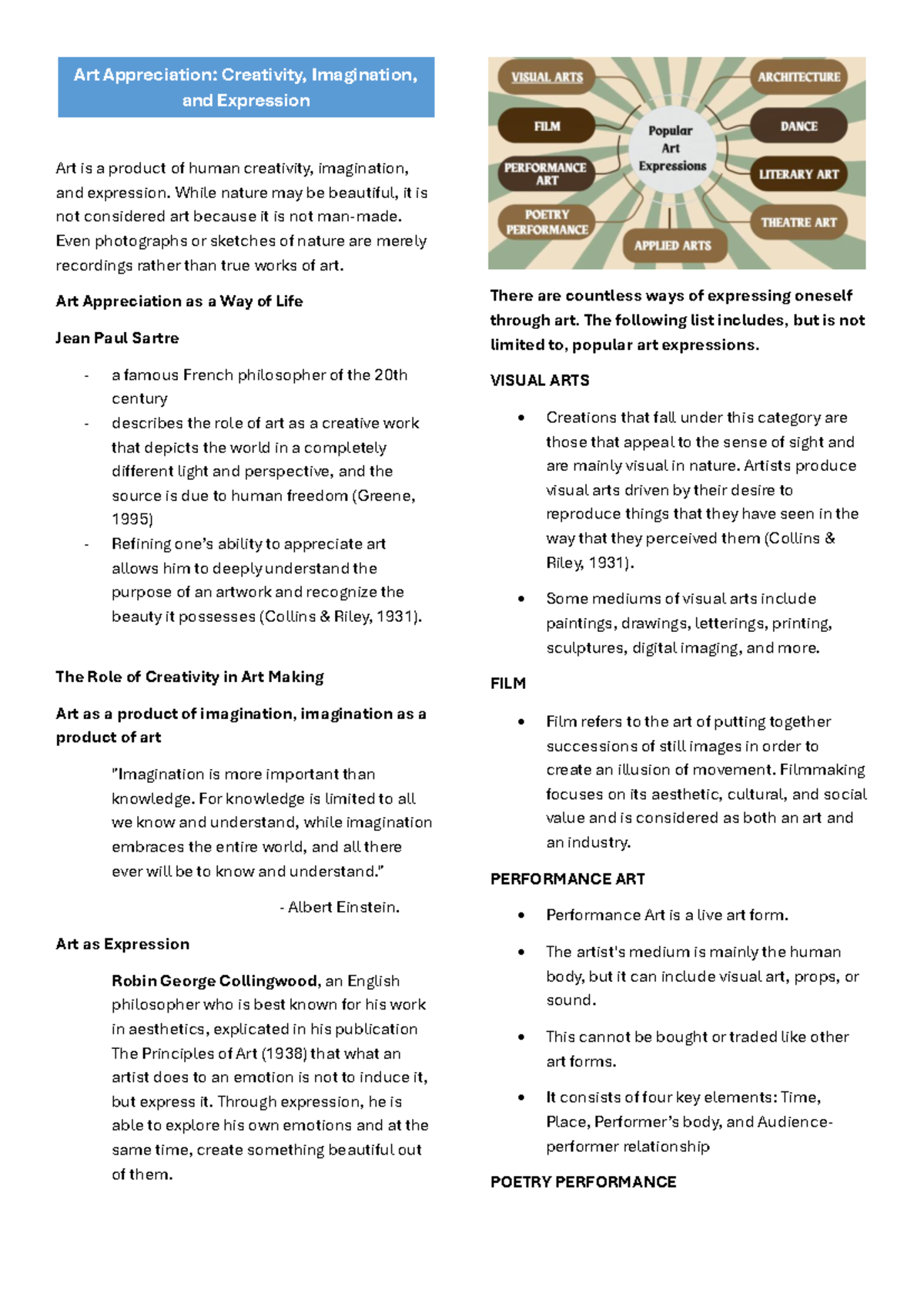 Art Appreciation: Understanding Creativity, Expression & Techniques - Studocu