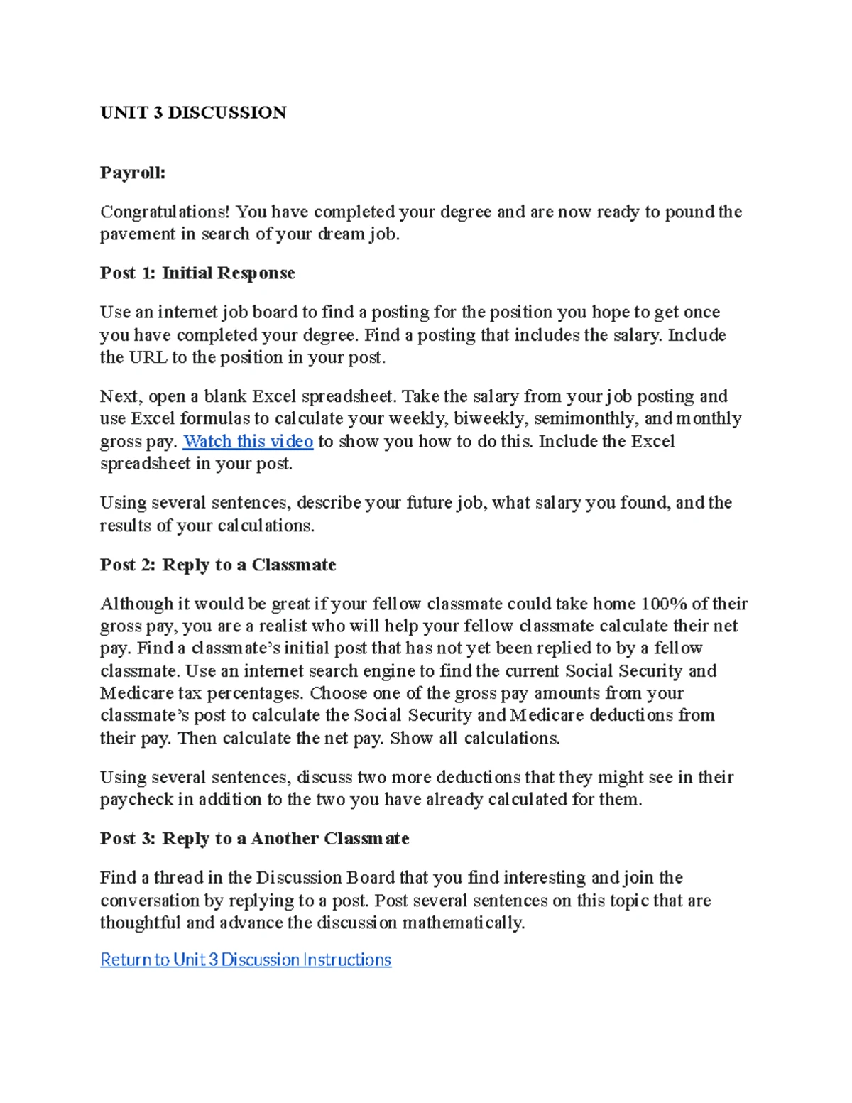 CM220 Comp ll, Unit 2 Discussion - Unit 2 Discussion Discussion Overview Topic 1: n this course ...