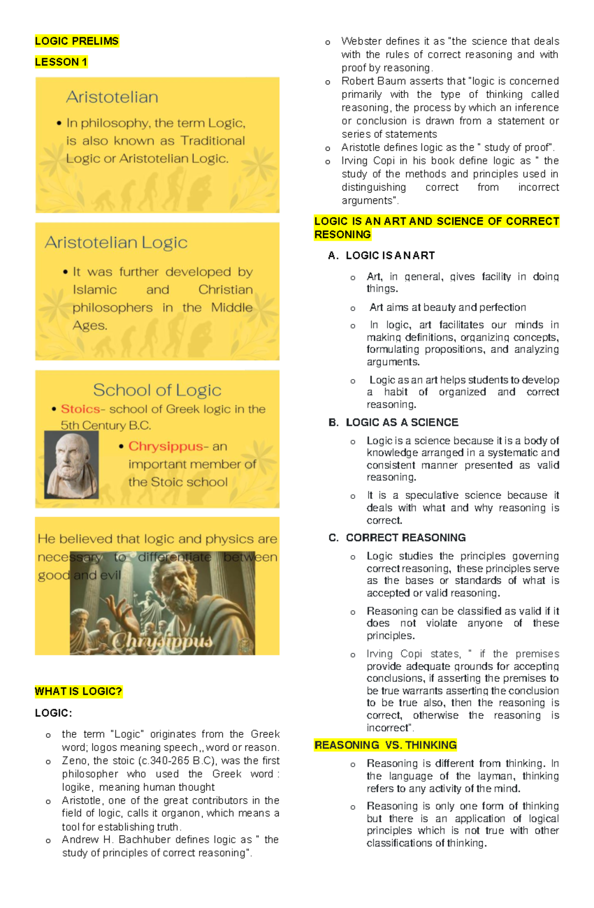 LOGIC 101: LESSON 1 - Understanding the Art and Science of Reasoning ...