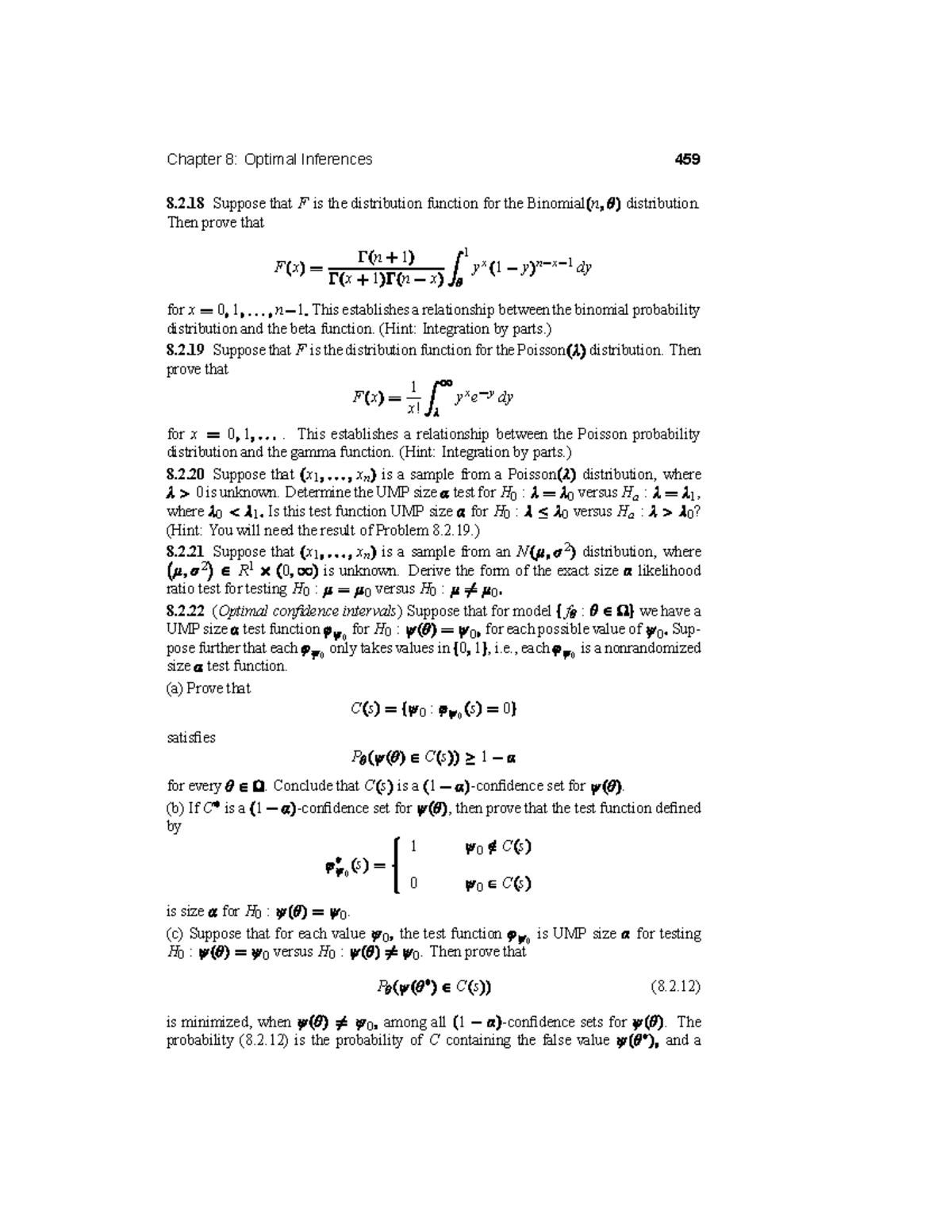 Chapter 8: Optimal Inferences in Probability Distributions (Calc Notes ...