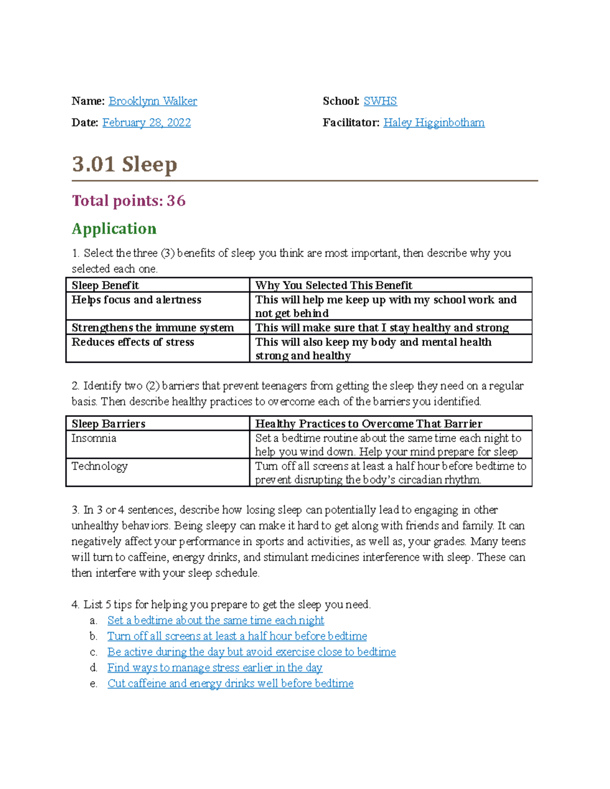 03-01 Task 1: Importance of Sleep for Teenagers and Healthy Practices ...