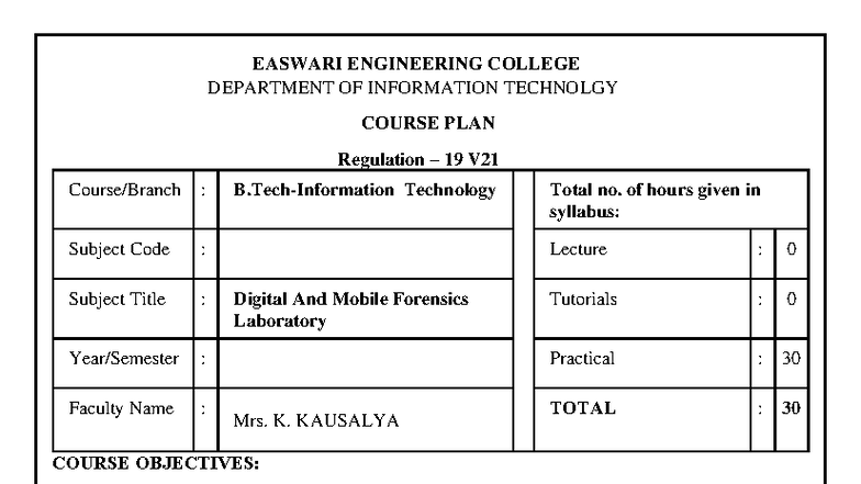 Lab Manual for Digital And Mobile Forensics (EASW-IT): Techniques ...