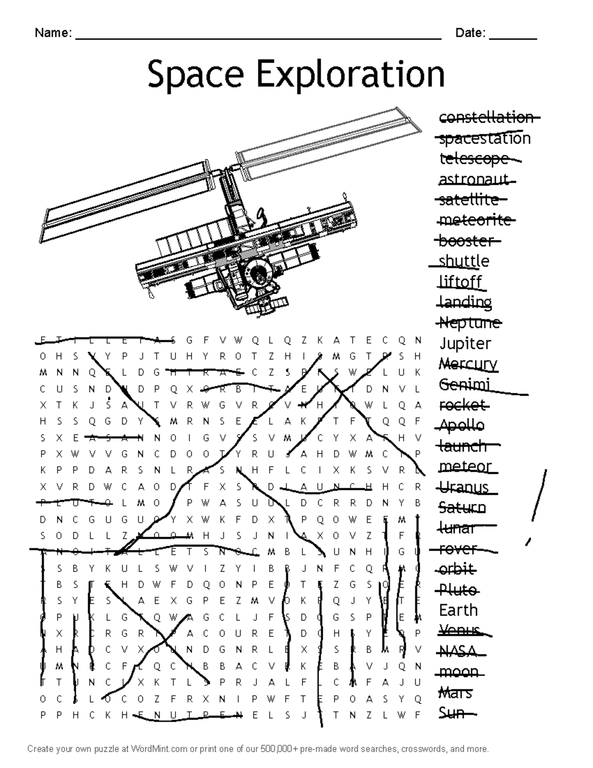 Space Exploration Puzzle - Course Code 50160 - Studocu