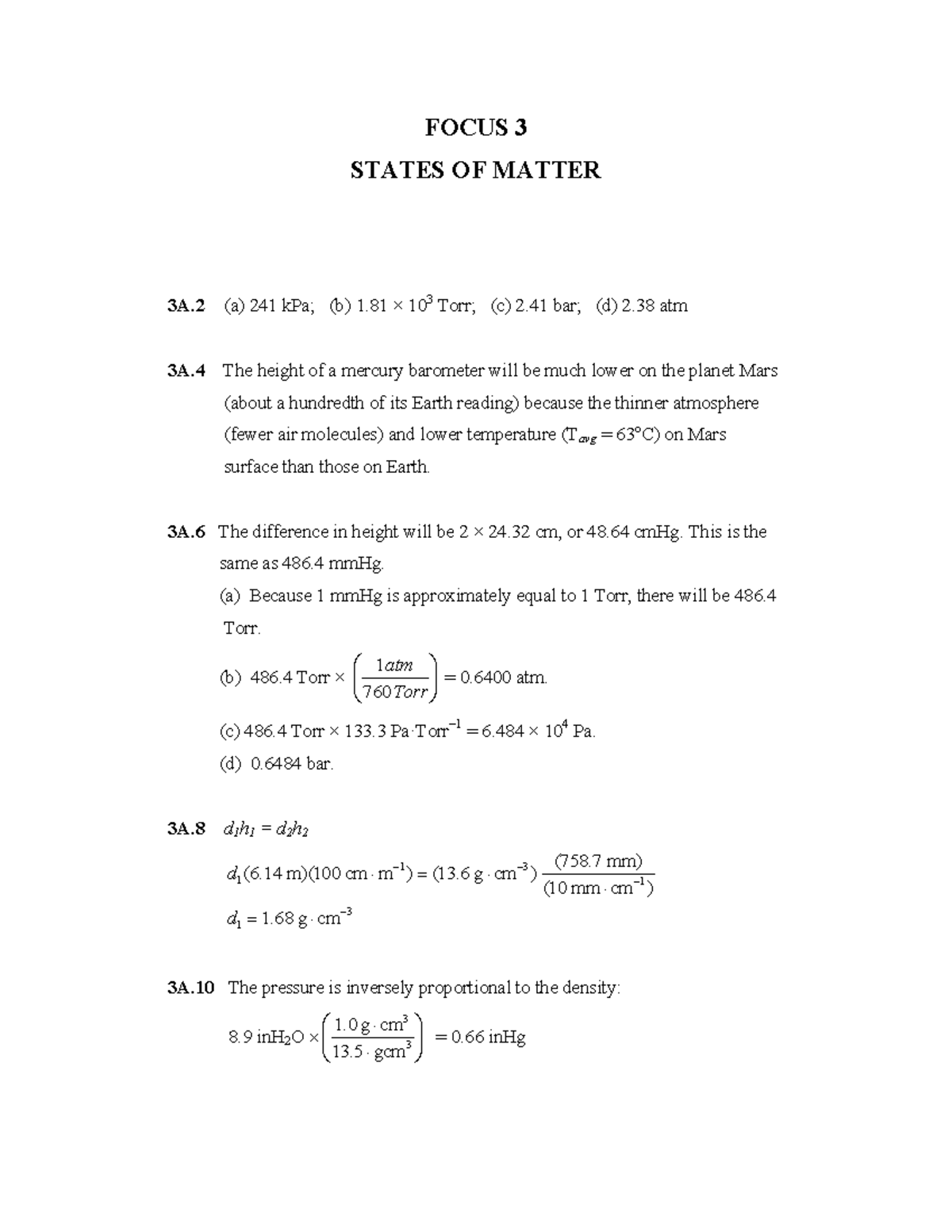 Chem Principles 7e ISM Focus 03: Final Exam Notes on States of Matter ...