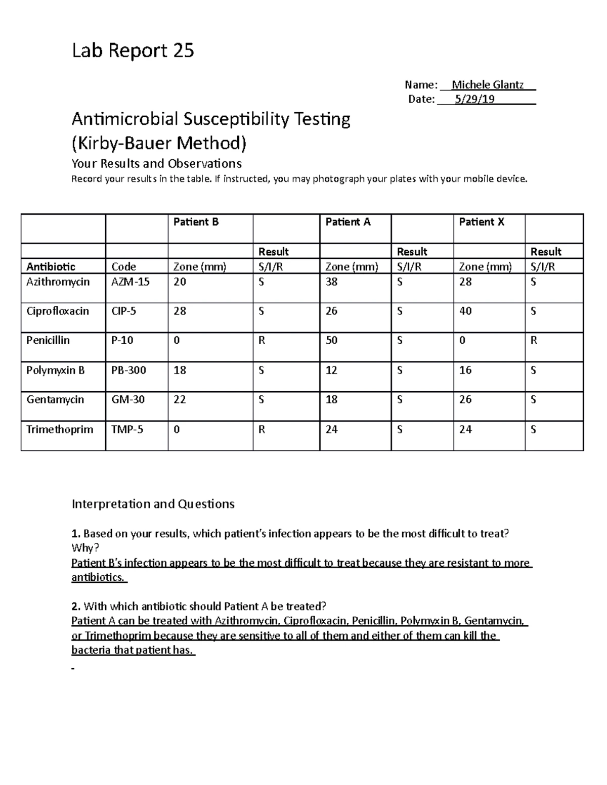 Blood - answer key for review sheet - NAME ___________________________________ LAB TIME/DATE ...