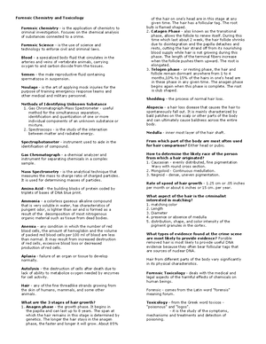 Forensic chemistry and toxicology - FORENSIC CHEMISTRY AND TOXICOLOGY ...