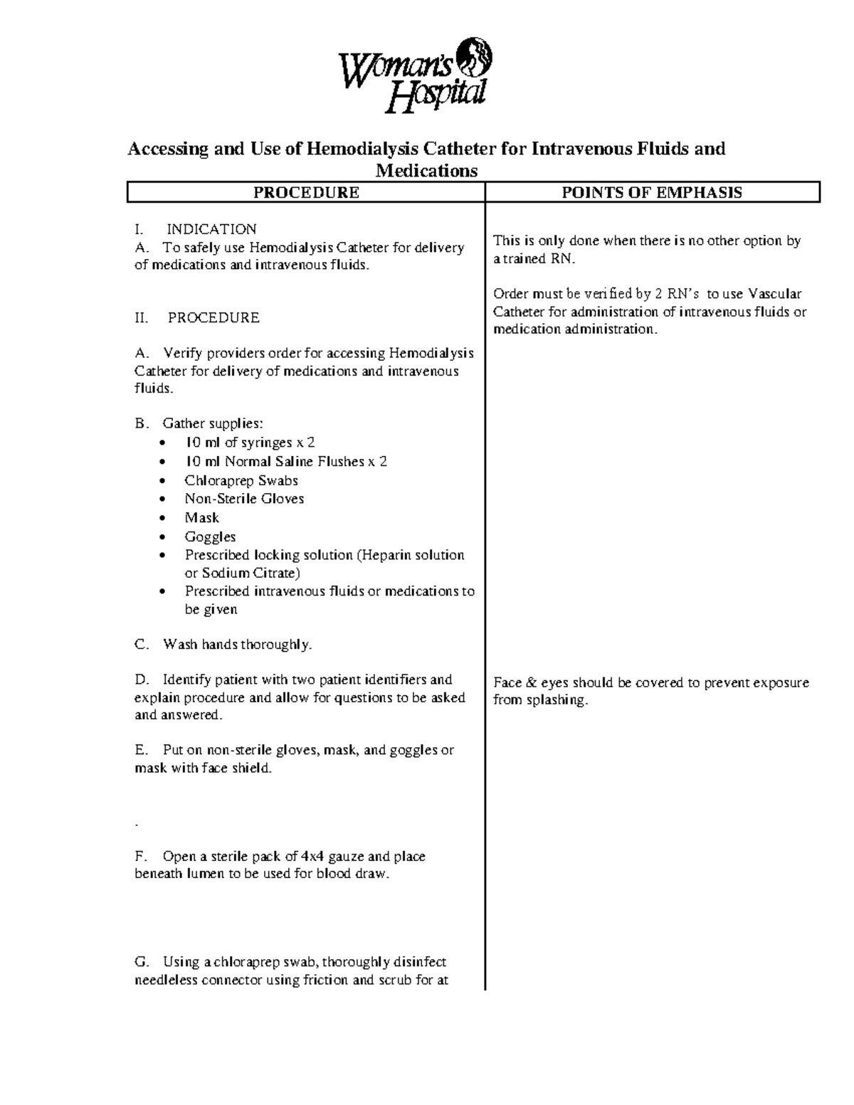Hemodialysis Catheter Access for IV Fluids & Meds: Procedure Guide ...