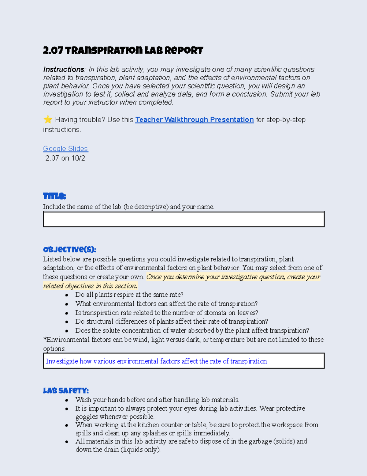 2.07 Transpiration Lab Report - FLVS Investigating Plant Adaptation ...